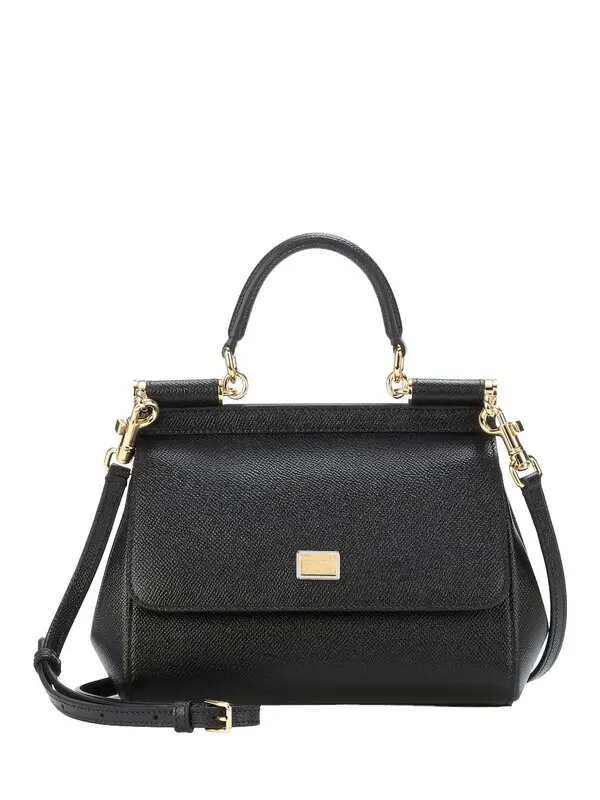 Dolce & Gabbana Sicily Small Leather Shoulder Bag - Black