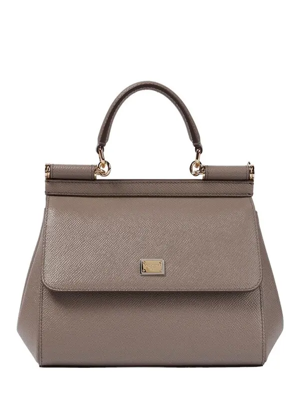 Dolce & Gabbana Sicily Small Leather Shoulder Bag - Brown