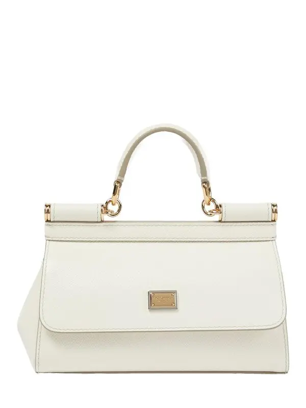 Dolce & Gabbana Sicily Small Leather Shoulder Bag - White