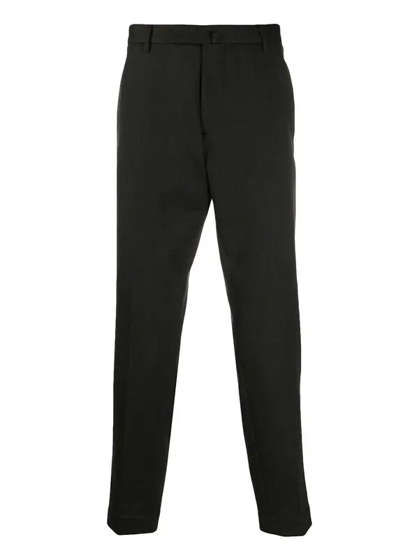 DELL'OGLIO Tapered Wool Trousers - Green