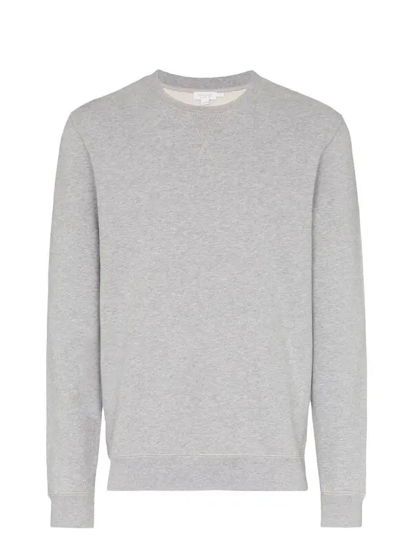Sunspel Loopback Crewneck Sweatshirt - Grey
