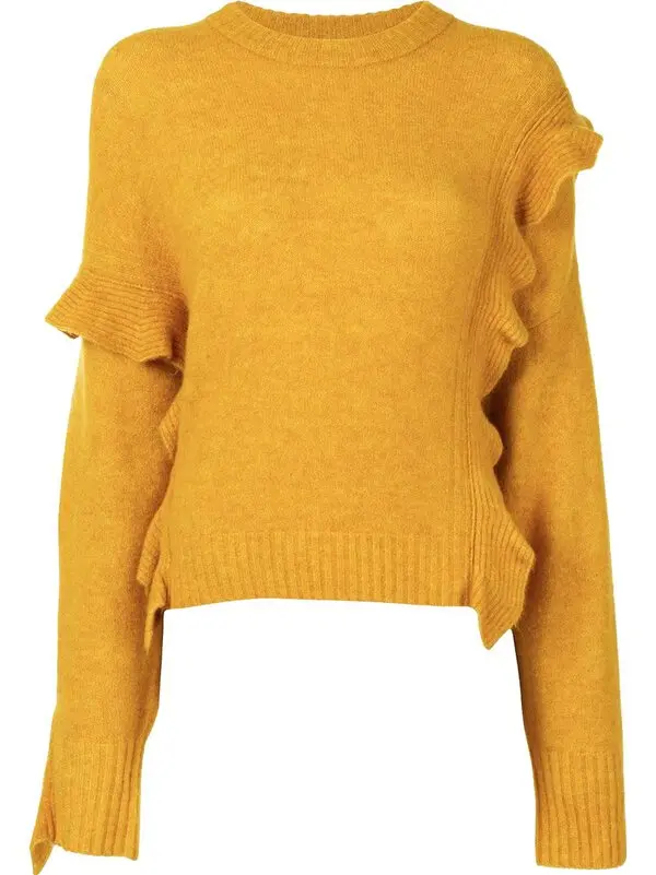 3.1 Phillip Lim Cropped Ruffled Jumper - Yellow