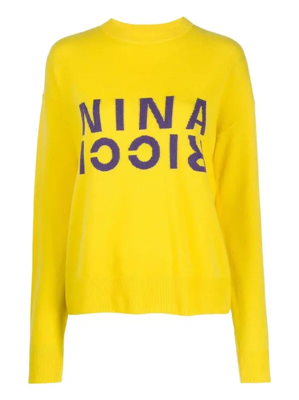 Nina Ricci Stitched Logo Jumper - Yellow