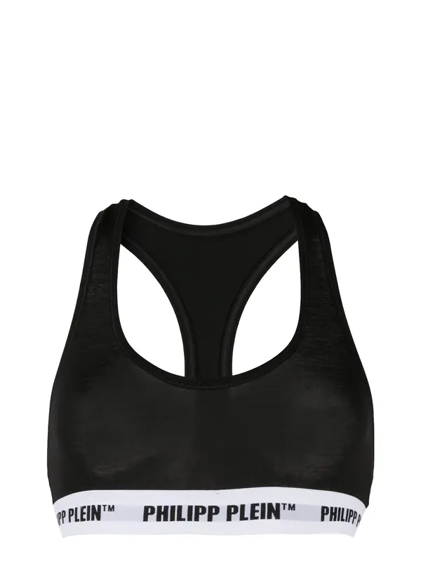 Philipp Plein Logo Band Sports Bra - Black