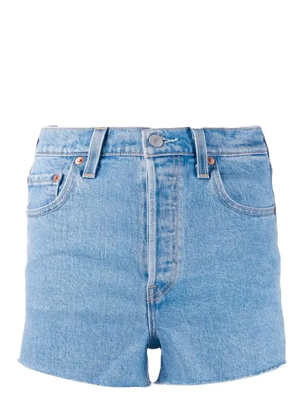 LEVI'S Frayed Denim Shorts - Blue