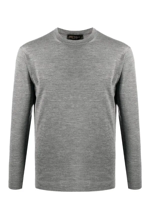 DELL'OGLIO Long-sleeve Fitted Jumper - Grey