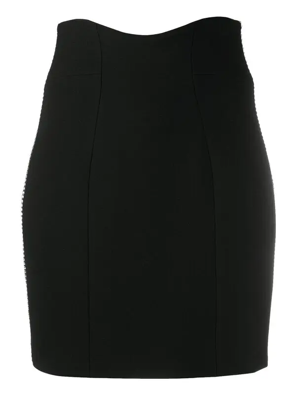 Philipp Plein Crystal-stripe Trim Pencil Skirt - Black