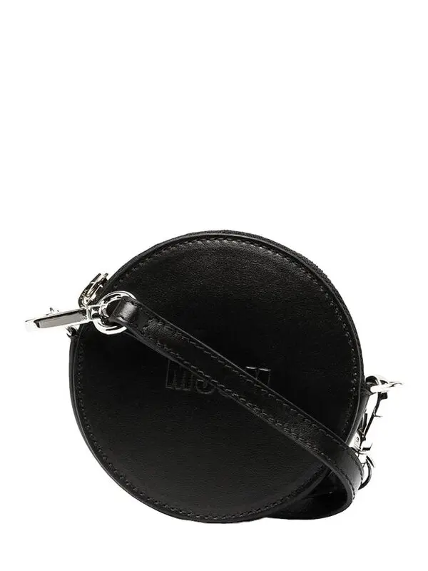 MSGM Logo-embossed Circular Mini Bag - Black
