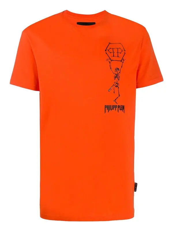 Philipp Plein Skeleton Crew Neck T-shirt - Orange
