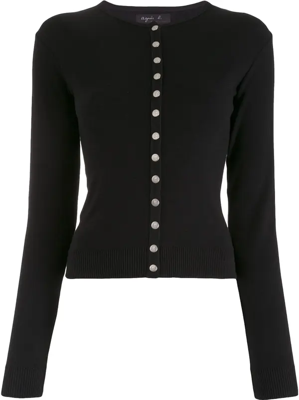 AGNÈS B. Swing Snap Cardigan - Black