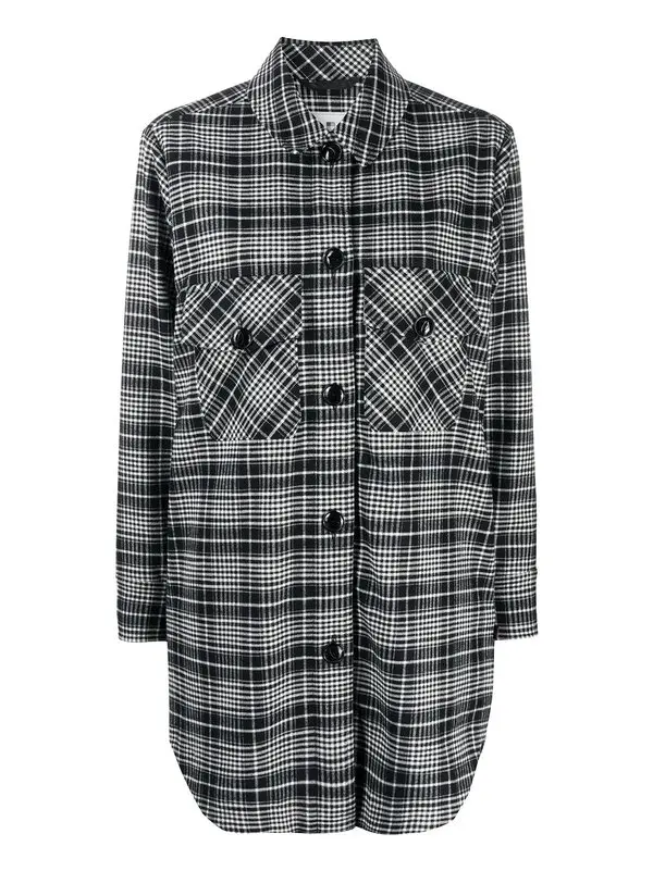 Woolrich Longline Check Shirt - Black