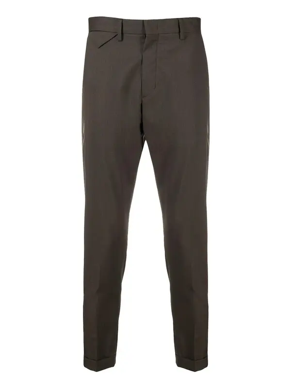 LOW BRAND Tapered Slim-fit Trousers - Brown