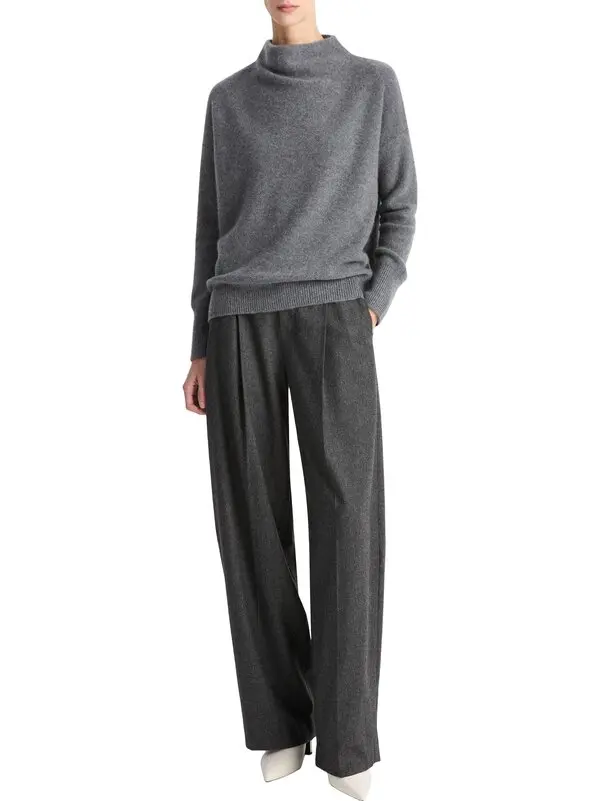 Vince Cashmere Funnel-neck Sweater - Heather Graphite