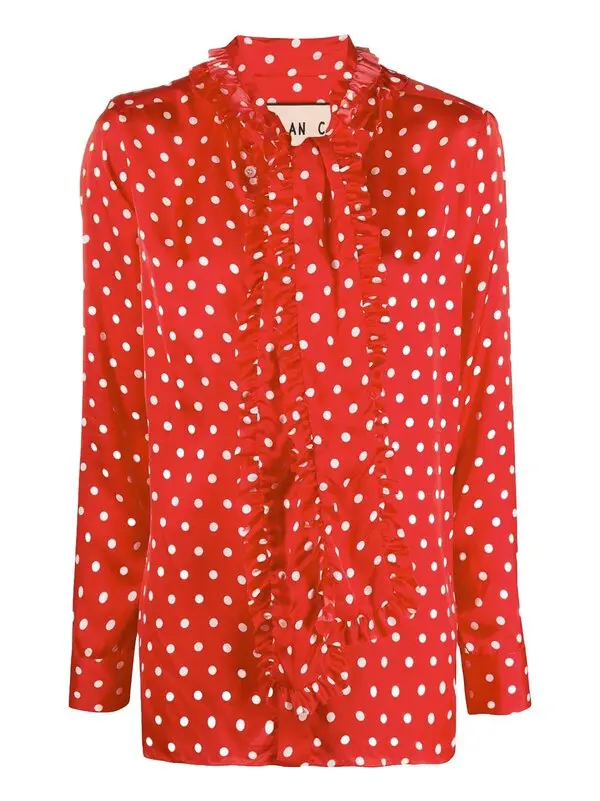 Plan C Polka Dot-print Blouse - Red
