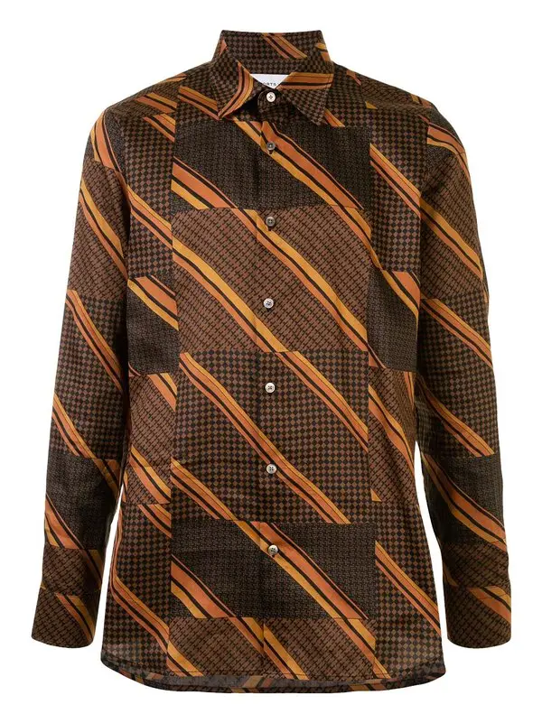 PORTS V Mixed-print Shirt - Multicolour