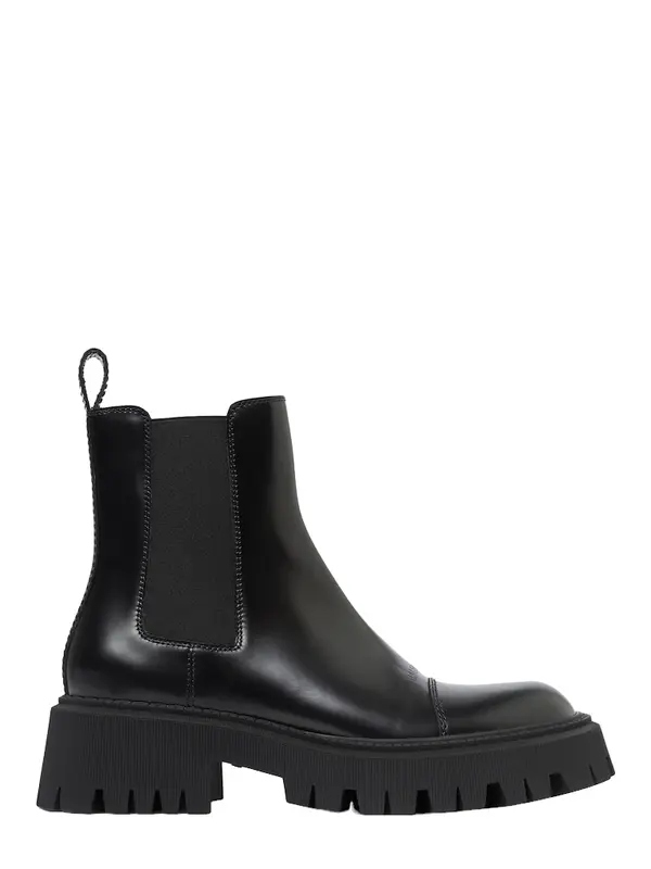 Balenciaga Tractor Leather Chelsea Boots - Black