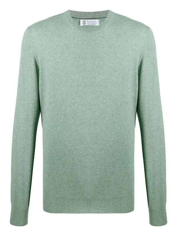 Brunello Cucinelli Long Sleeve Crew Neck Jumper - Green