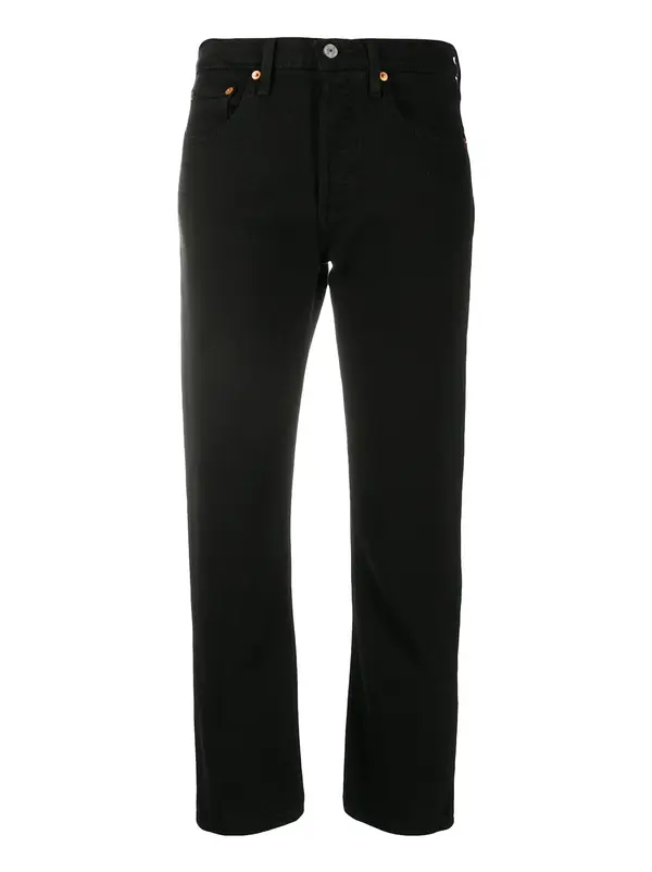 LEVI'S Straight-leg Cropped Jeans - Black