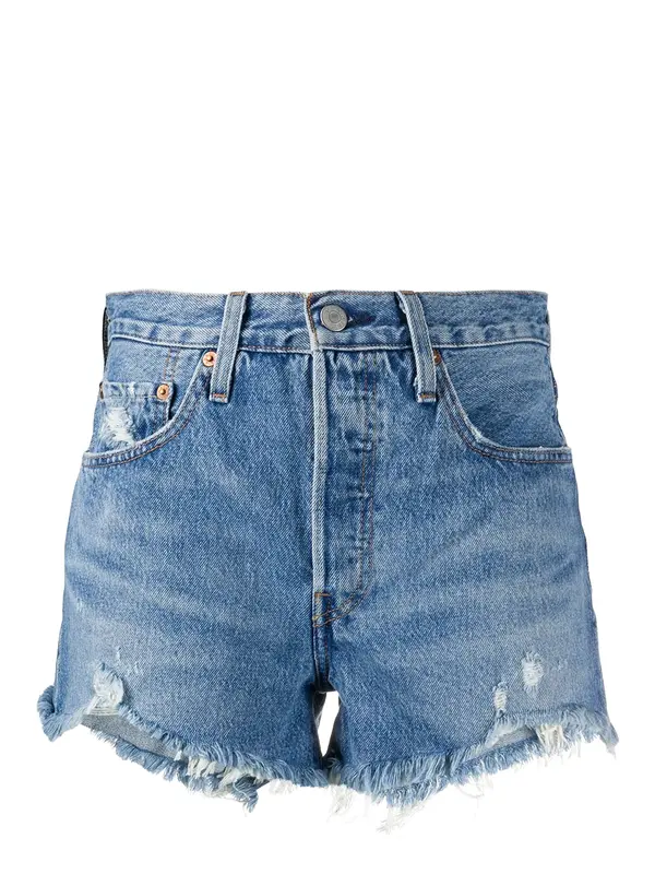 LEVI'S Distressed Denim Shorts - Blue