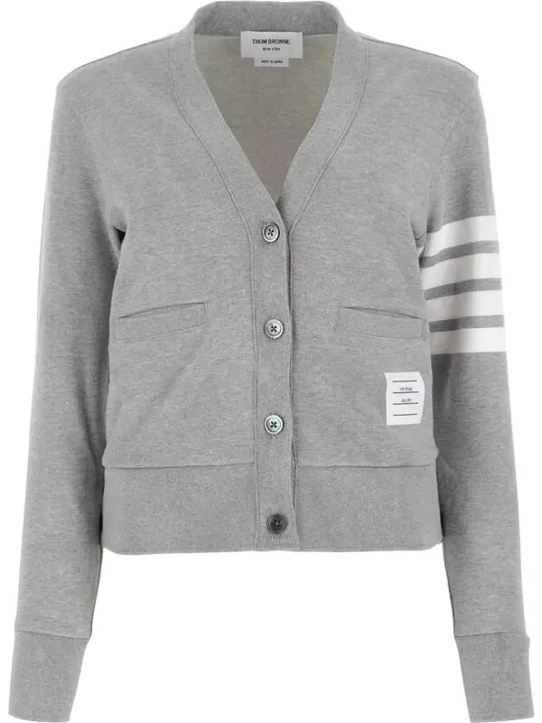 Thom Browne 4-bar Stripe Cardigan - Grey