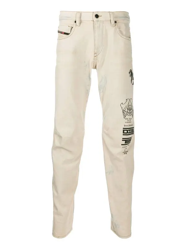 DIESEL® Straight-leg Distressed Jeans - Neutrals