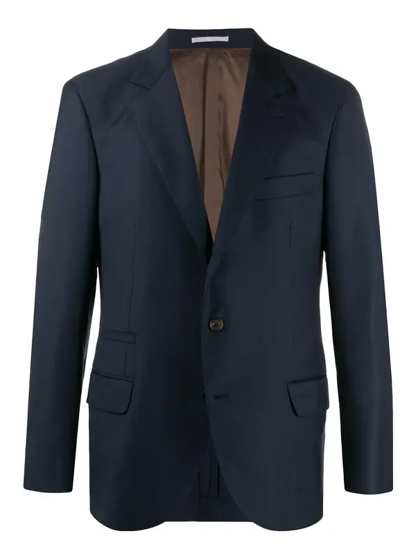 Brunello Cucinelli Single-breasted Tailored Blazer - Blue