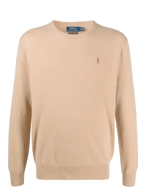 Polo Ralph Lauren Embroidered Logo Cashmere Pullover - Brown