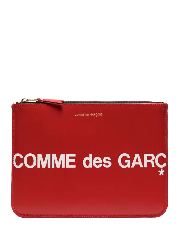 Comme Des Garçons Logo-print Leather Pouch - Red