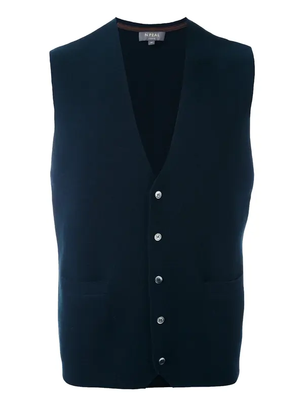 N.peal The Chelsea Milano Waistcoat - Blue