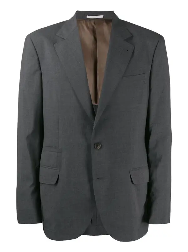Brunello Cucinelli Micro-check Suit Jacket - Grey
