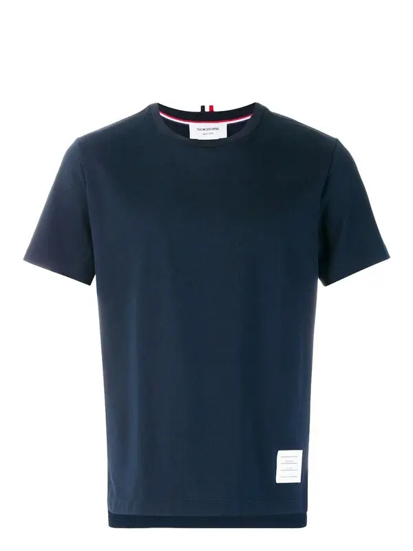 Thom Browne Side Slit Relaxed Short-sleeve Tee - Blue