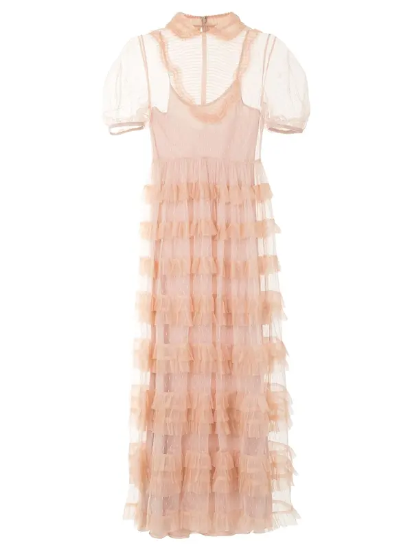 Red Valentino Point D'esprit Mesh Dress - Pink