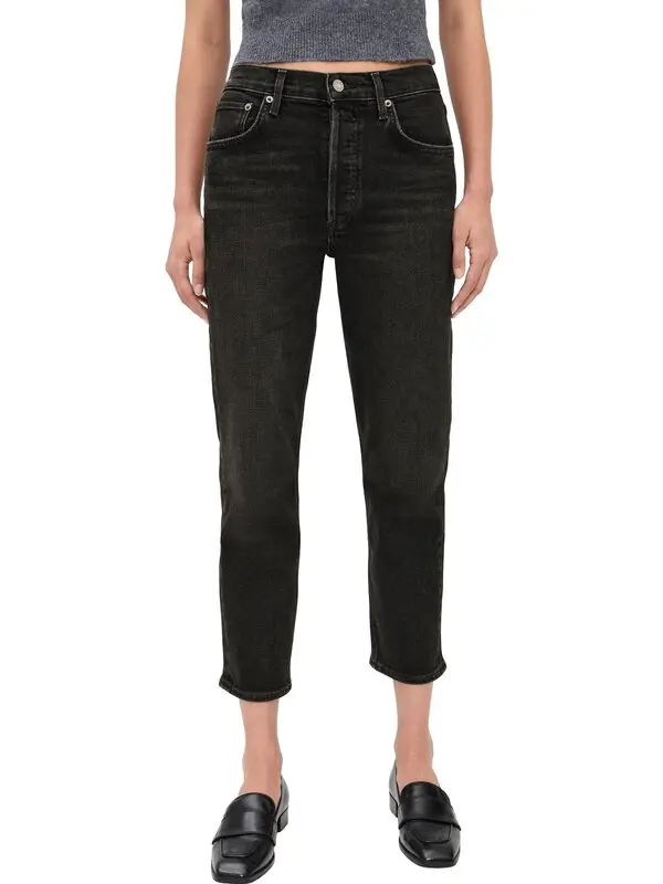 AGOLDE Riley High Rise Straight Crop Jeans - Panoramic