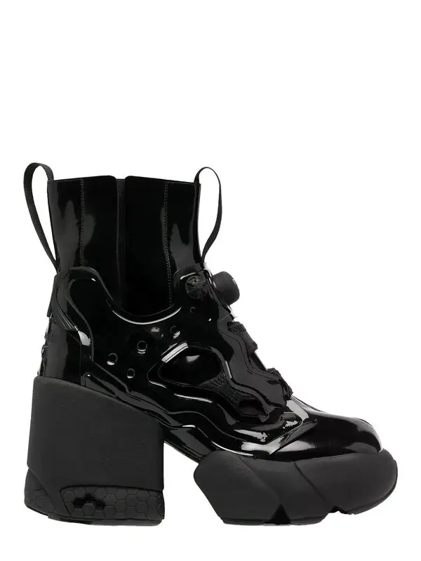 MAISON MARGIELA Tabi Platform Boots - H8382 Black/black Patent /black