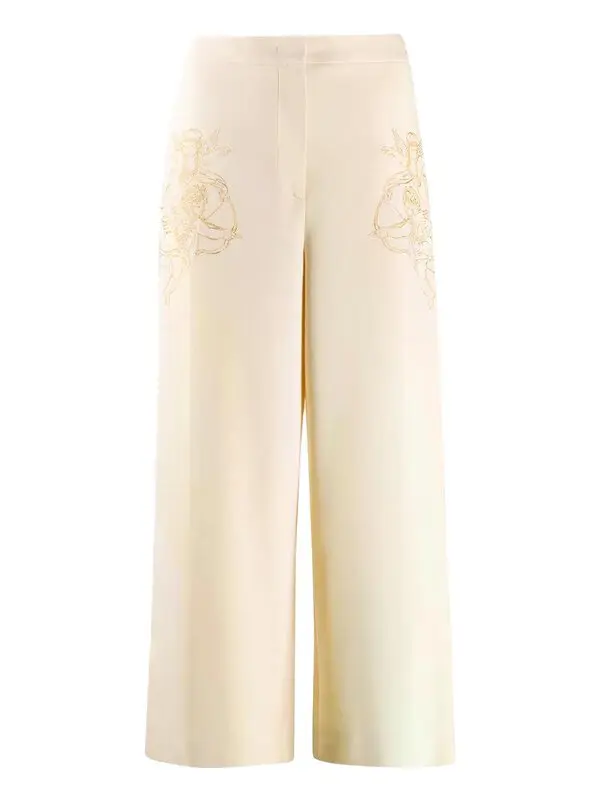 Moschino Embroidered Cropped Trousers - Neutrals