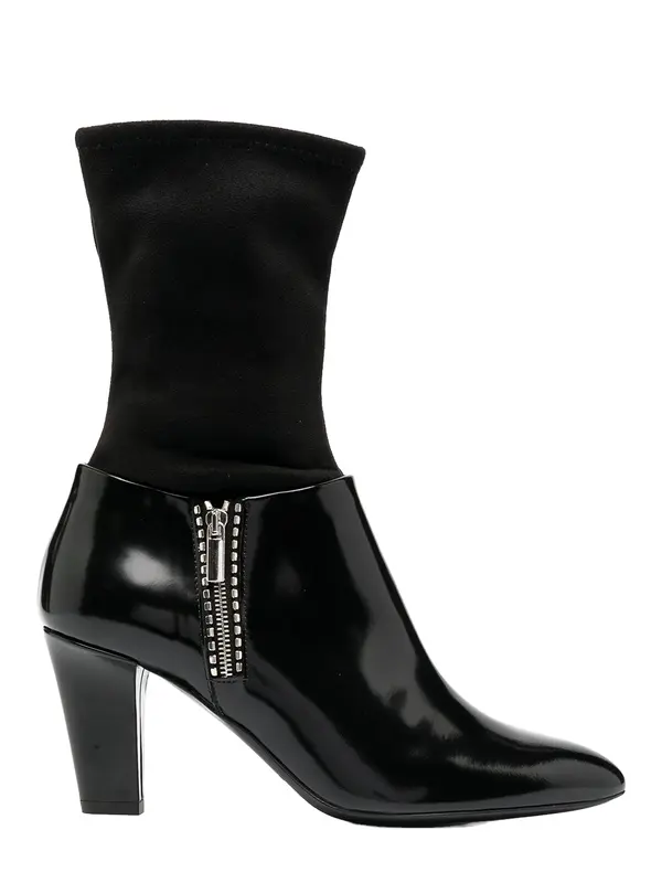 Emporio Armani Leather Ankle Boots - Black