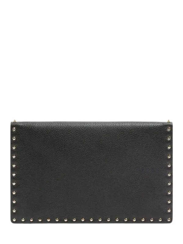 Valentino Garavani Rockstud Grainy Calfskin Envelope Pouch - Black