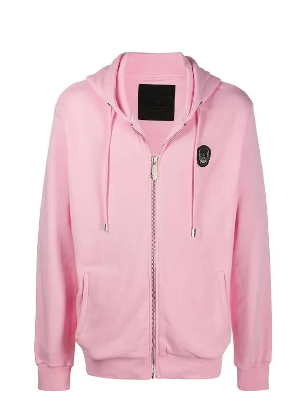 Philipp Plein Skull Zipped Hoodie - Pink