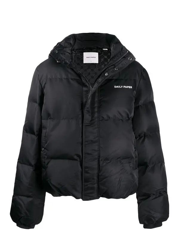 DAILY PAPER Logo-print Down Jacket - Black