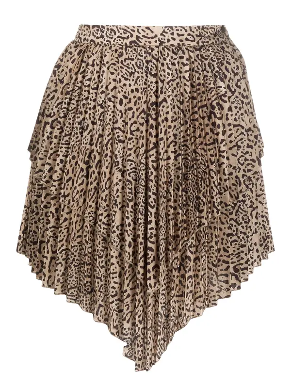 Wandering Layered Pleated Skirt - Brown
