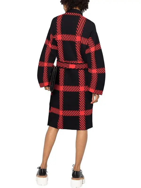 Stella McCartney Check-print Belted Midi Dress - Red
