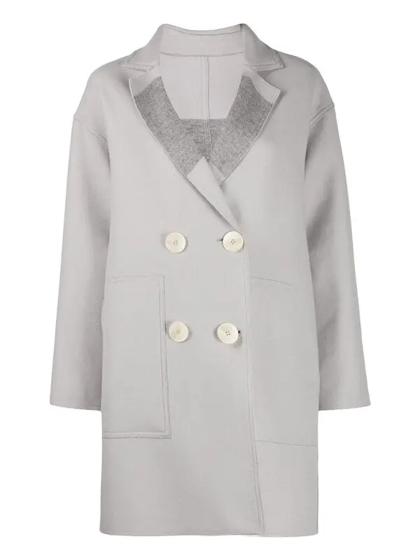 Lorena Antoniazzi Double-breasted Wool Coat - Grey