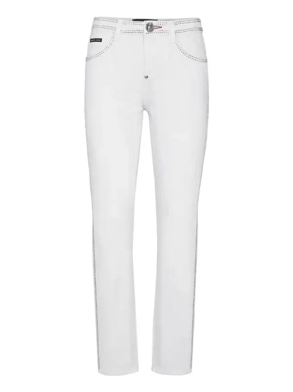 Philipp Plein Crystal-embellished Jeans - White
