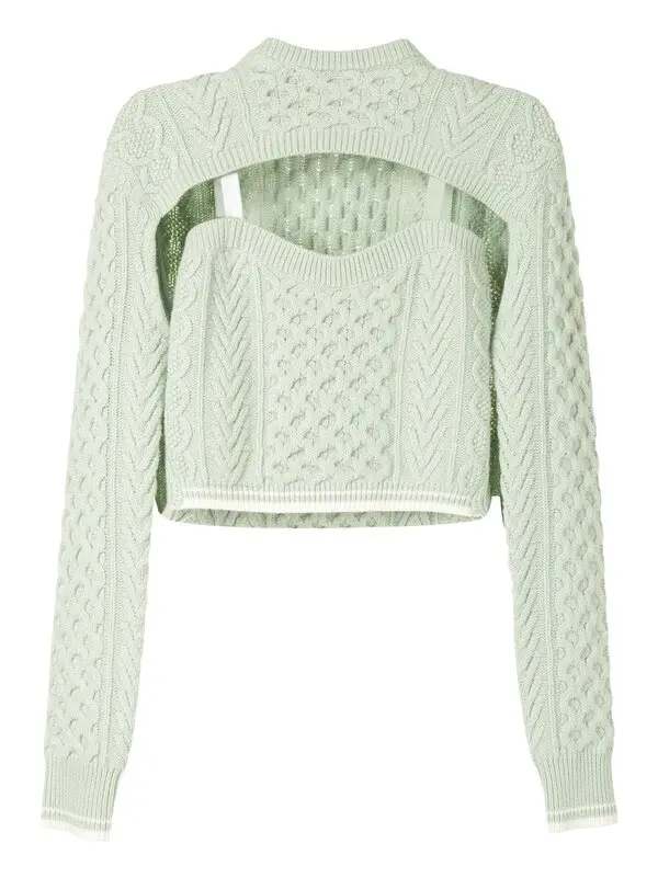 Rosie Assoulin Cut-out Cropped Jumper - Green