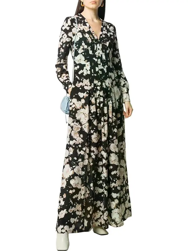 Moschino Floral Print Maxi Dress - Black