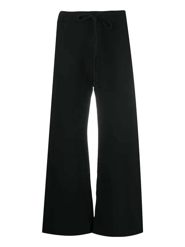 NILI LOTAN Drawstring Cropped Track Pants - Black