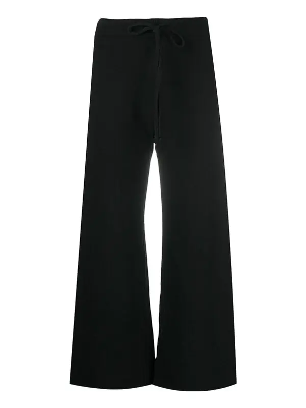 NILI LOTAN Drawstring Cropped Track Pants - Black