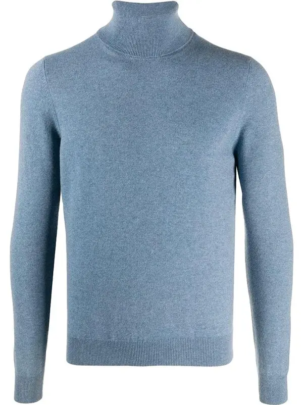 Malo Roll Neck Jumper - Blue