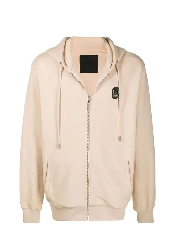 Philipp Plein Skull Zipped Hoodie - Neutrals