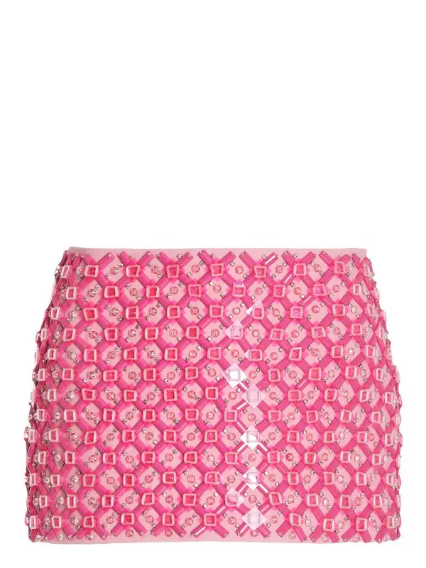 Miu Miu Crystal And Sequin-embellished Mini Skirt - Pink